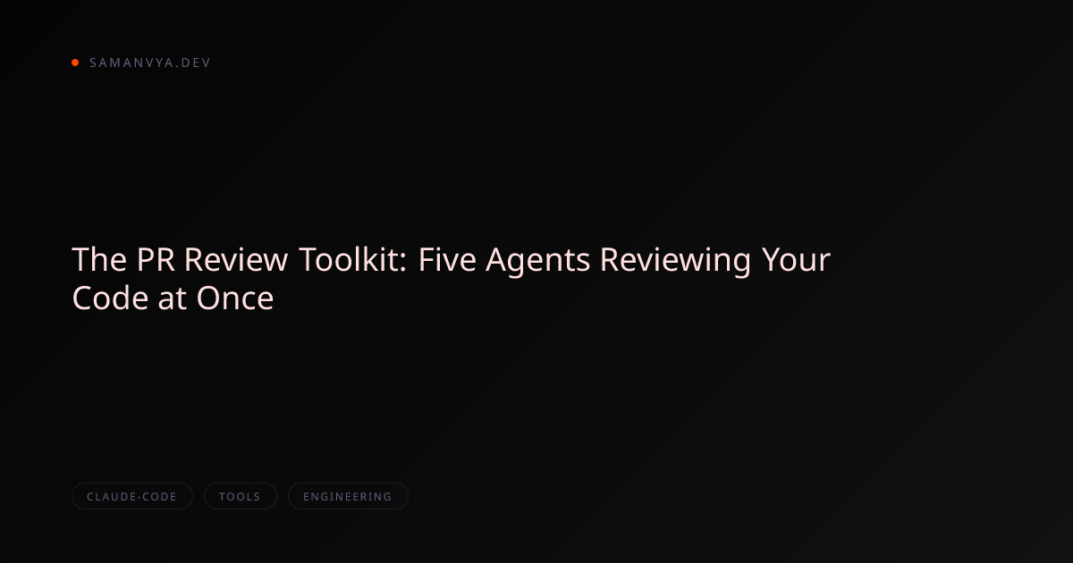 The PR Review Toolkit: Five Agents Reviewing Your Code at Once ...