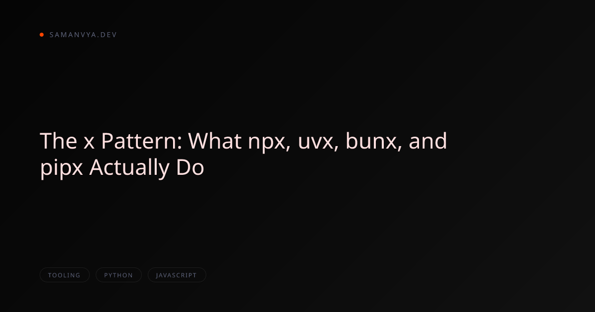The x Pattern: What npx, uvx, bunx, and pipx Actually Do - Samanvya ...